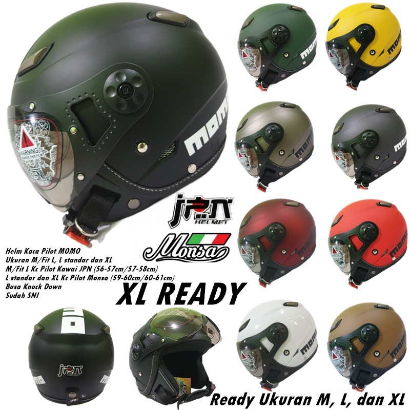 Jual Helm Dewasa JPN MOMO Kaca Pilot Riben Retro Klasik Vintage ...