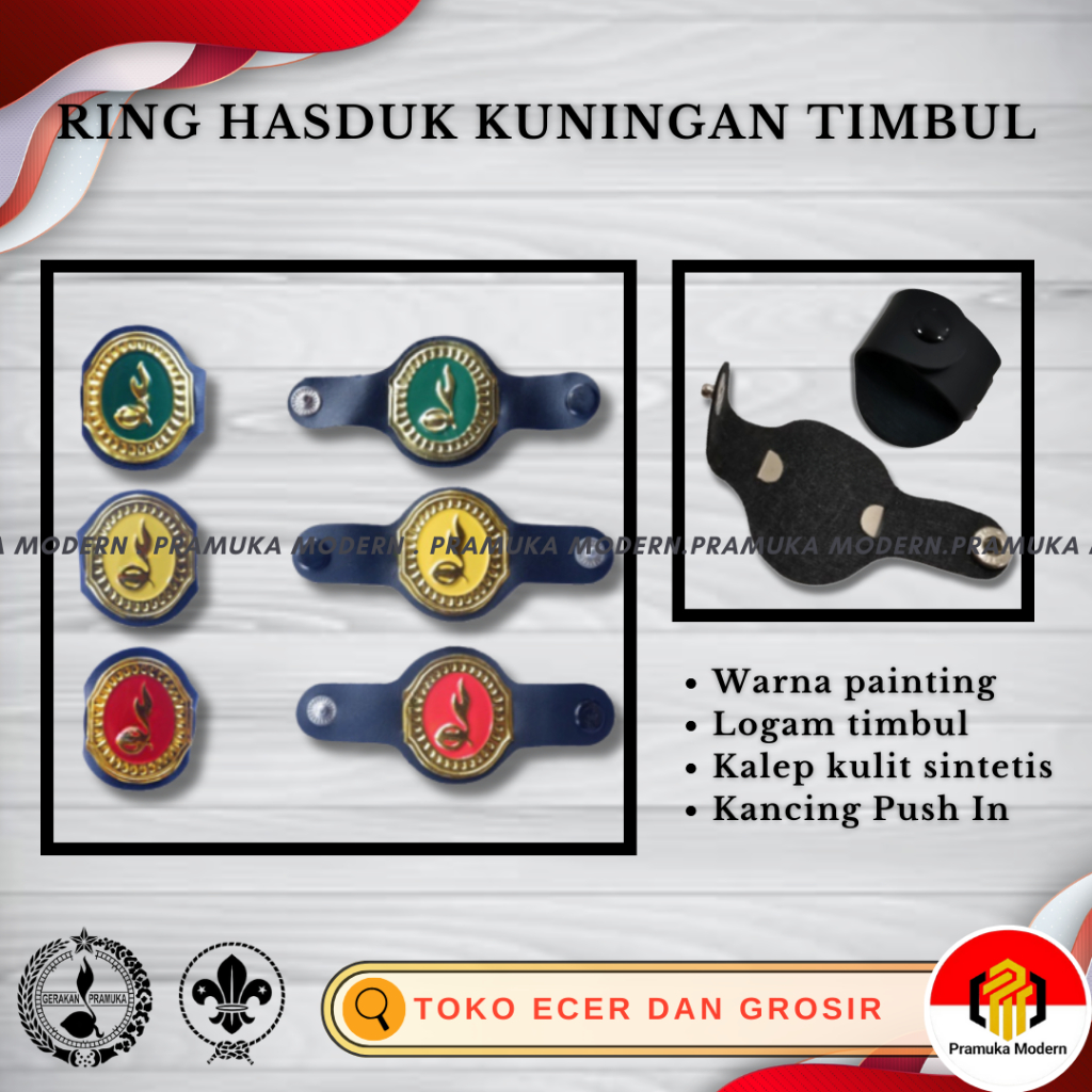 Jual Ring kacu kuningan kalep timbul / ring hasduk siaga penggalang ...