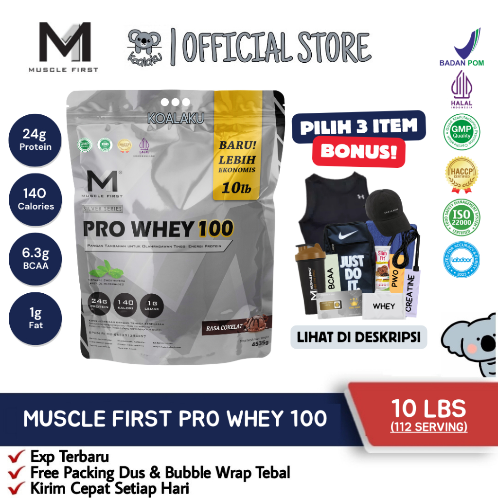 Jual Muscle First Pro Whey 100 10 lbs 4.5 kg Susu Whey Protein Diet ...