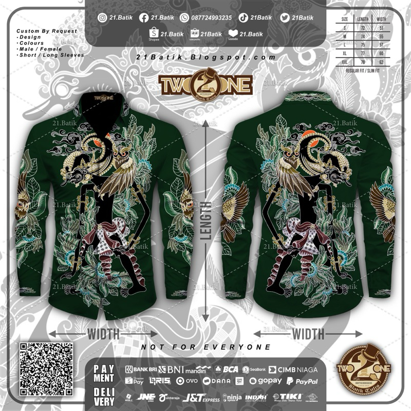 Jual BATIK MOTIF WAYANG ANTASENA DAN BURUNG HANTU BURUNG OWL WARNA ...