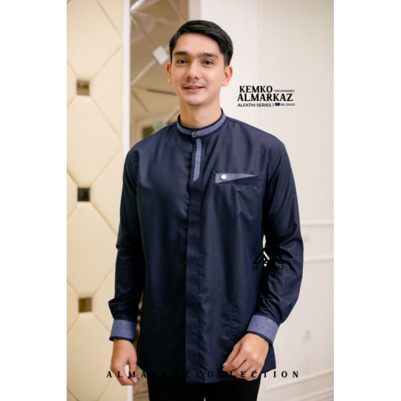 Jual Baju Kemko Koko Muslim Pria Alfatih Tangan Manset Model Slim Fit By Almarkaz | Shopee Indonesia