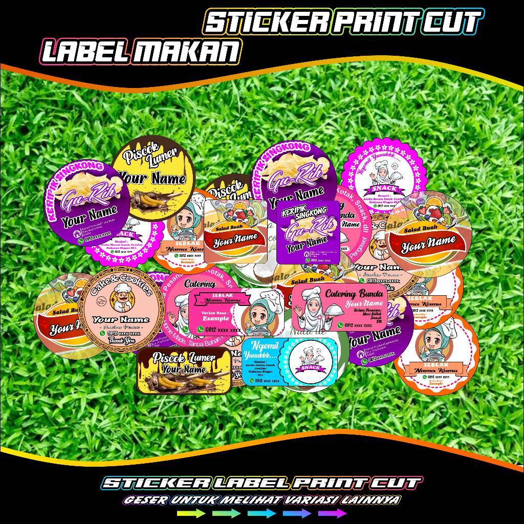 Jual STICKER PRINT CUT LABEL MAKANAN/MINUMAN CUSTOM STICKER METERAN ...