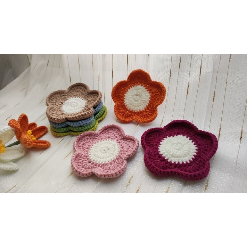 Jual [Last Stock SALE!!!!] Flower Coaster Crochet | Tatakan Gelas Rajut ...