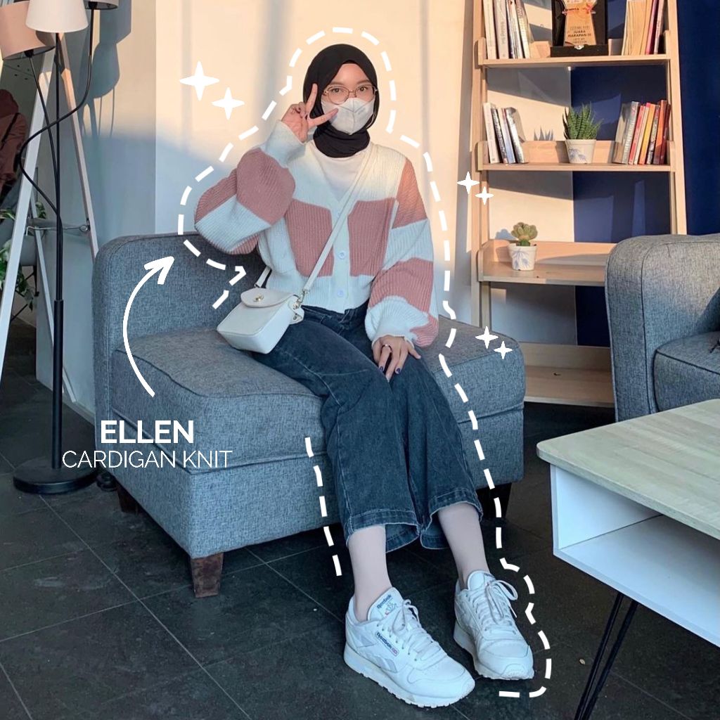 Jual ELLEN CARDIGAN KNIT / OUTER RAJUT OVERSIZE WANITA / LEA STORE | Shopee Indonesia