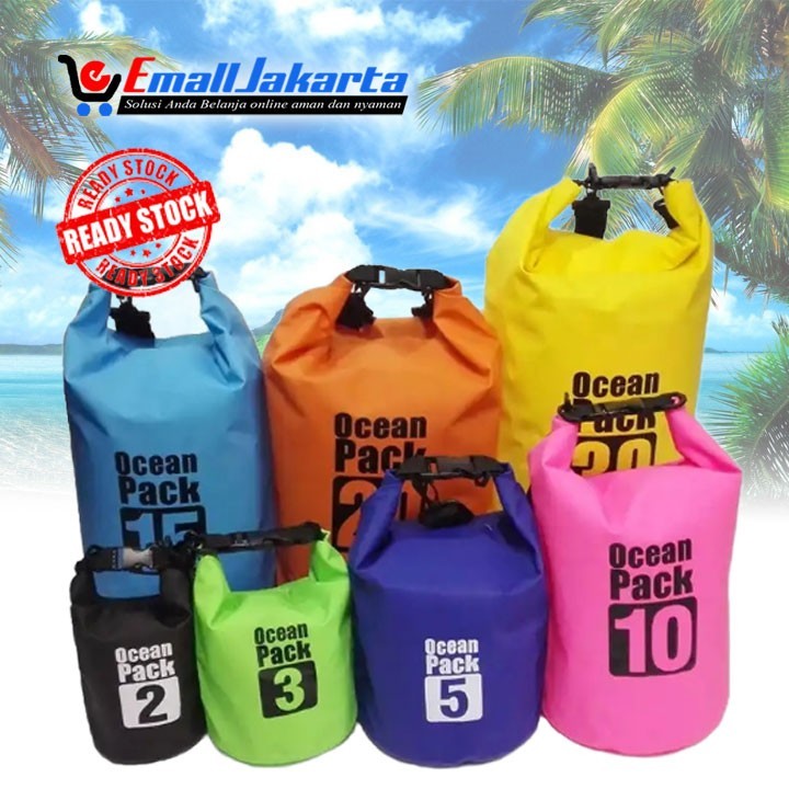 Jual DRY BAG 2L 3L 5L 10L 15L 20L WATERPROOF TAS ANTI AIR DRYBAG OCEAN PACK | Shopee Indonesia