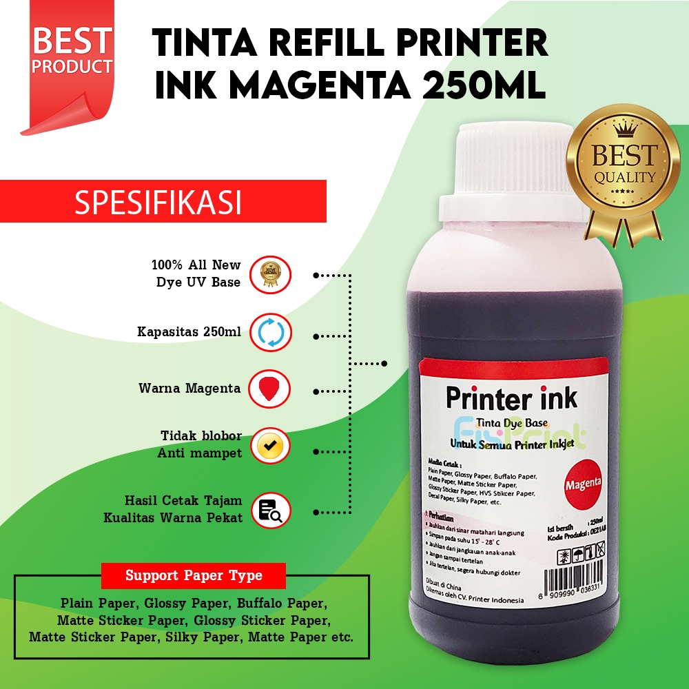 Jual Tinta Printer Universal HP,CANON,Brother,Epson Ukuran 250 ML ...