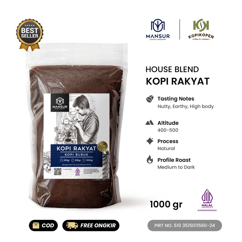 Jual kopi rakyat robusta blend 1000gr | Shopee Indonesia