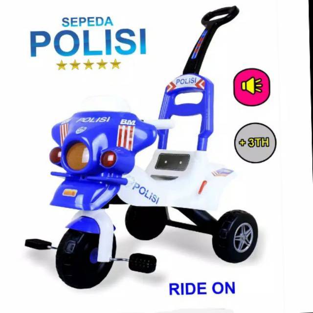 Jual Sepeda Anak Roda 3 Polisi Gowes Mainan Motor Roda Tiga Dorong ...