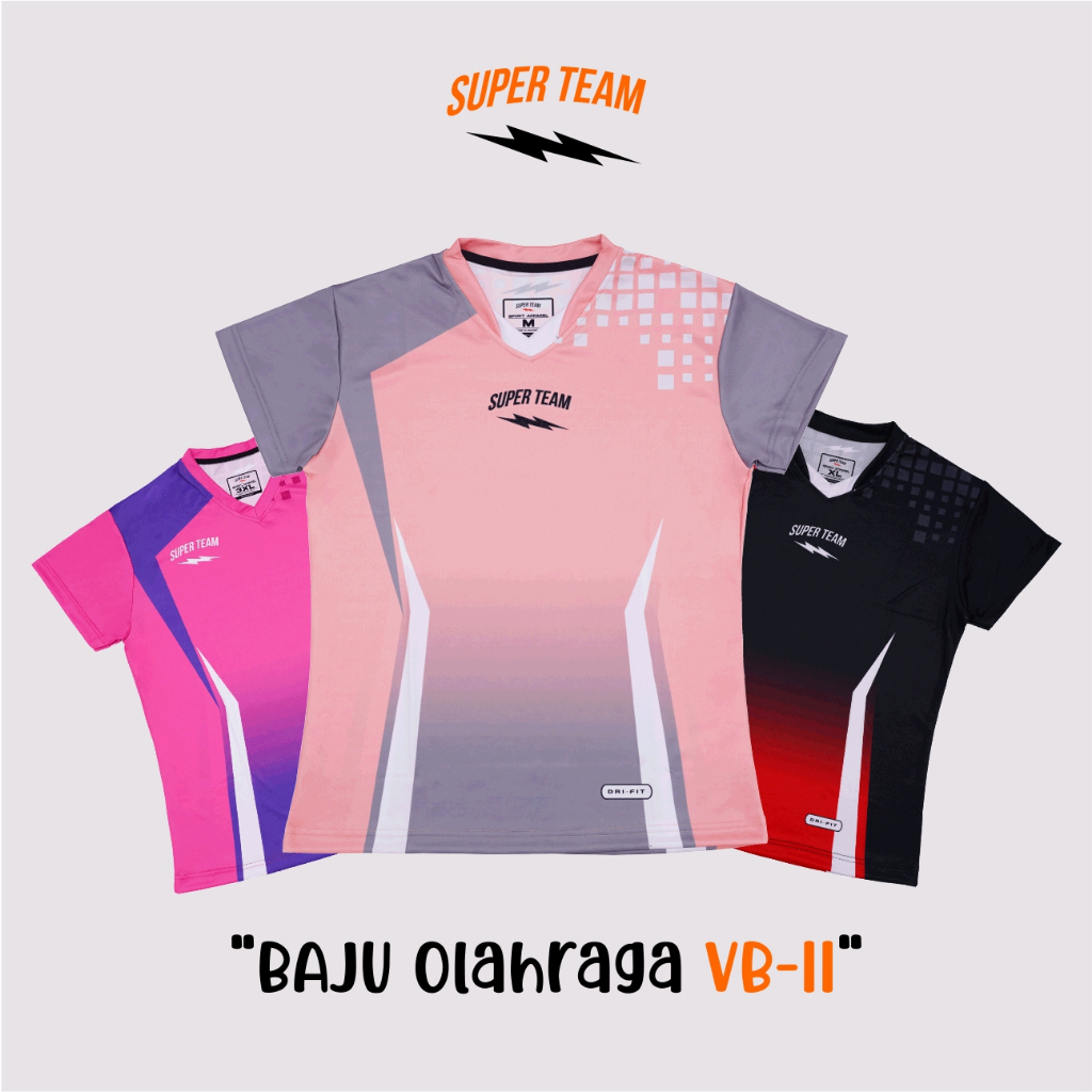 Jual Jersey Wanita Full Print VB 11 Baju Olahraga Lari Voli Training V ...