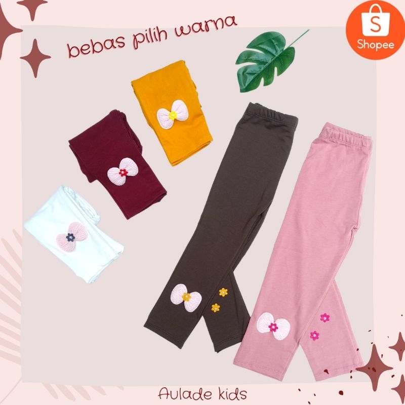 Jual Legging Anak Perempuan Bayi Usia 6 bln - 7 thn Aplikasi Pita Bunga ...