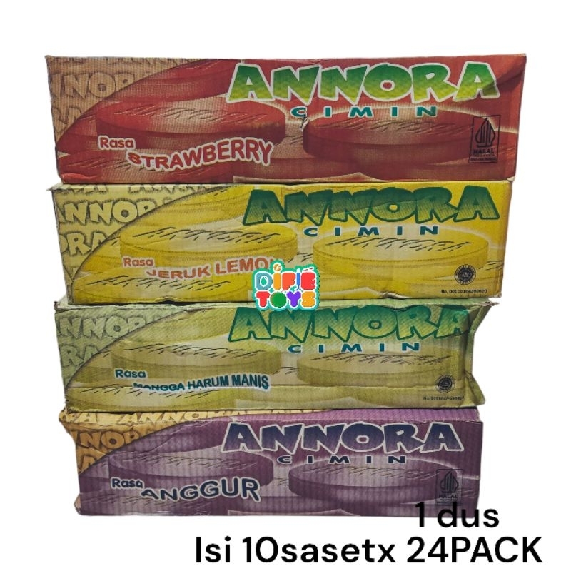 Jual (1karton) 1 dus Permen anora cimin rasa strawberry,lemon,mangga ...