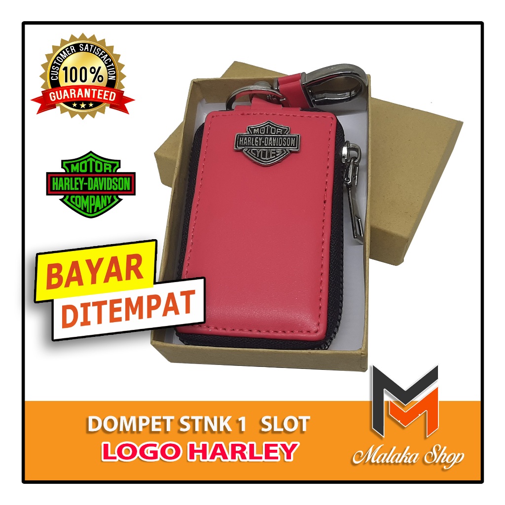 Jual DOMPET STNK MOBIL MOTOR KULIT TERBARU PLUS BOX LOGO HD WARNA PINKY ...