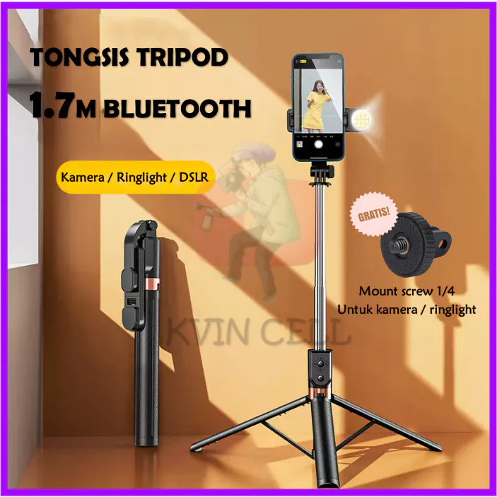 Jual Tongsis Tripod 4 in 1 Selfie Stick Bluetooth Remote 130cm 170cm 1. ...