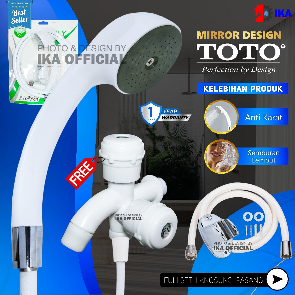 Jual PAKET Hand shower Bonus Kran Cabang - Keran Double Bagus / Paket ...