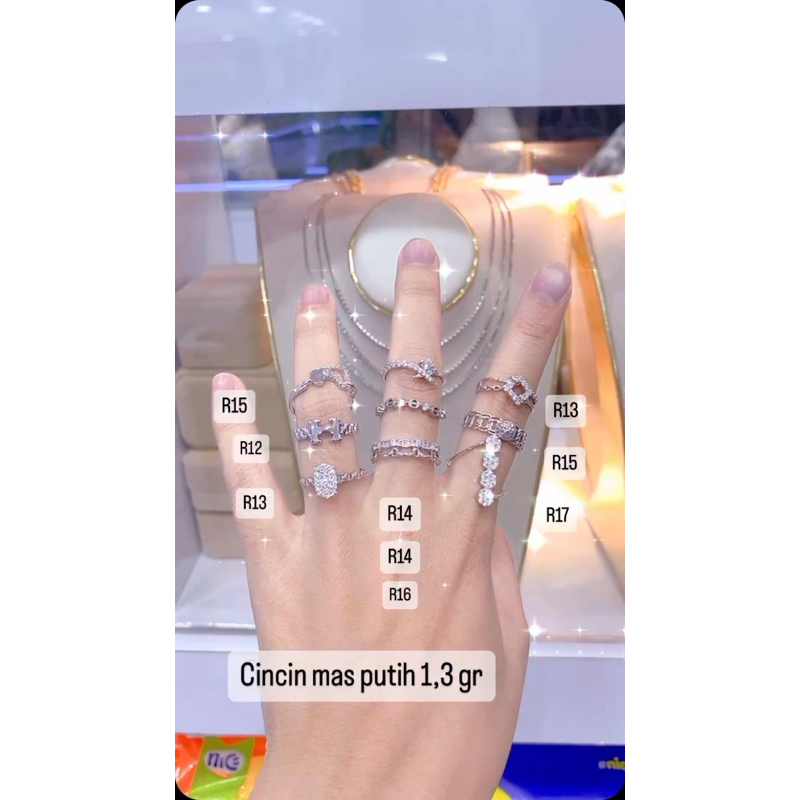 Jual cincin fashion mas 8k berat 1,3 gr mas putih | Shopee Indonesia