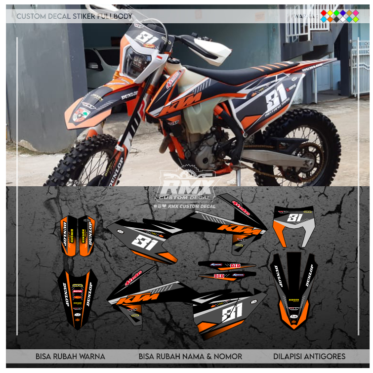 Jual DECAL KTM 250 SX 2017 FULLBODY (001) DEKAL STIKER KTM EXC SIXDAYS ...