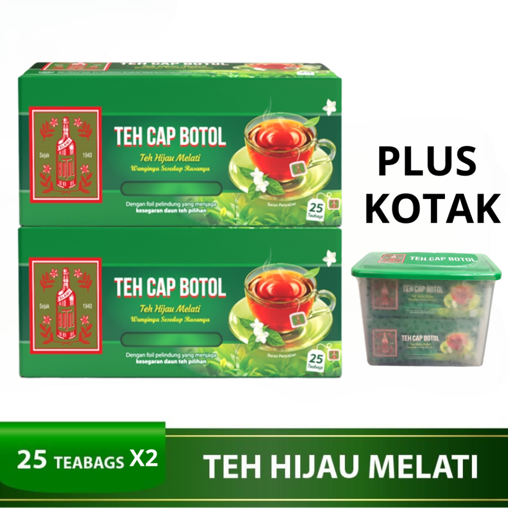 Jual Teh Celup Cap Botol Isi 25 Wangi Melati [ 2 BOX + FREE TEMPAT ...