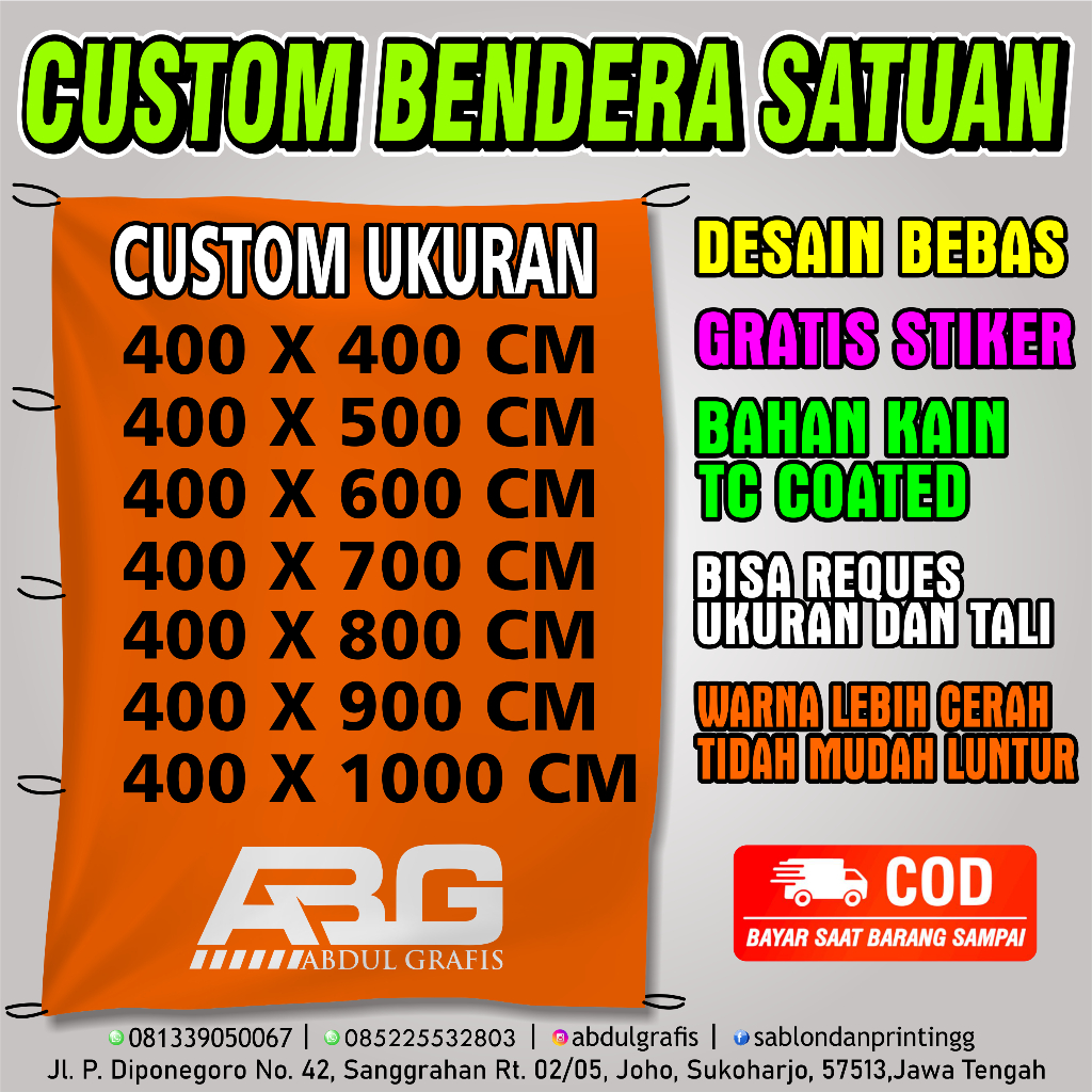 Jual BENDERA PRINTING BENDERA SHOLAWAT BENDERA SUPORTER DESAIN SESUKAMU ...