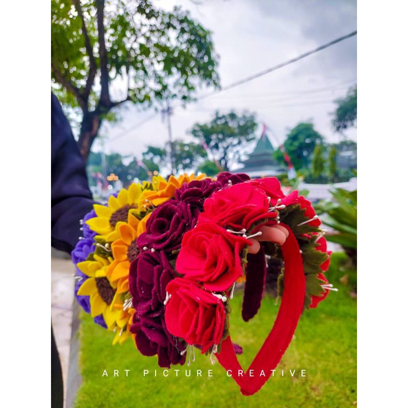 Jual bandana cantik anti patah/bando mawar/bando merah putih/bando 17 ...