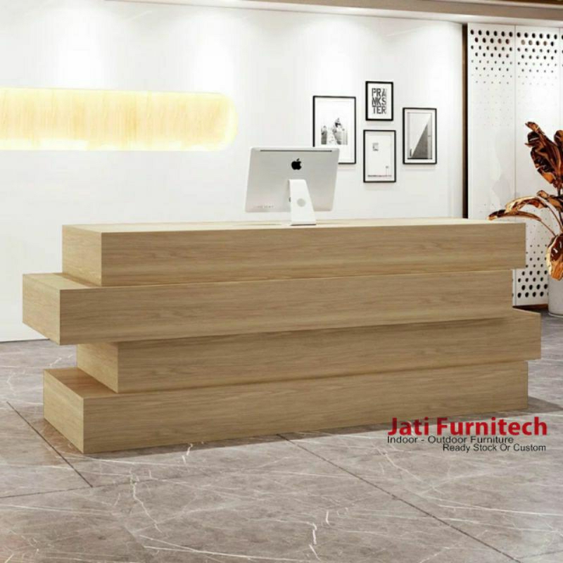 Jual receptionist desk - meja kasir hpl - jaf interior | Shopee Indonesia