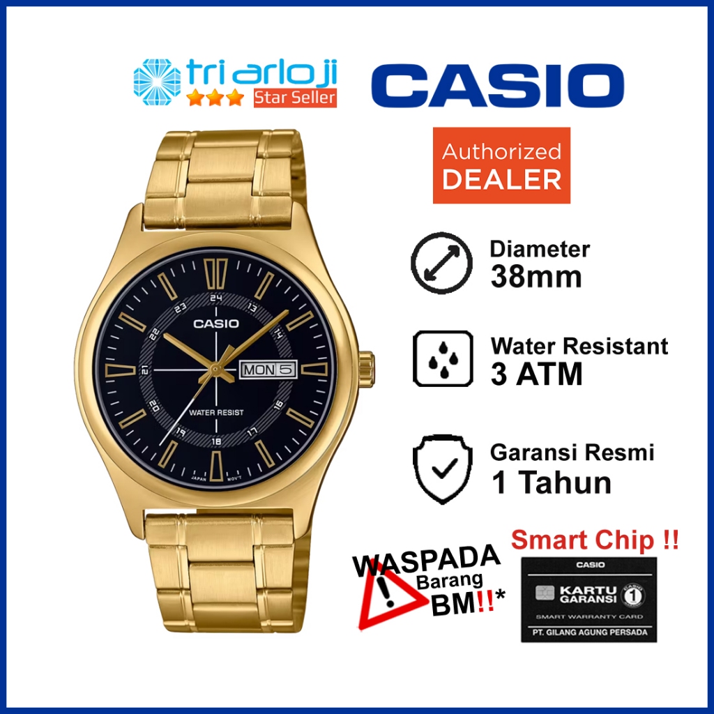 Jual Casio Mtp V006g 1cudf Jam Tangan Pria Analog Tali Stainless Gold Mtpv006g Mtp V006g 1c