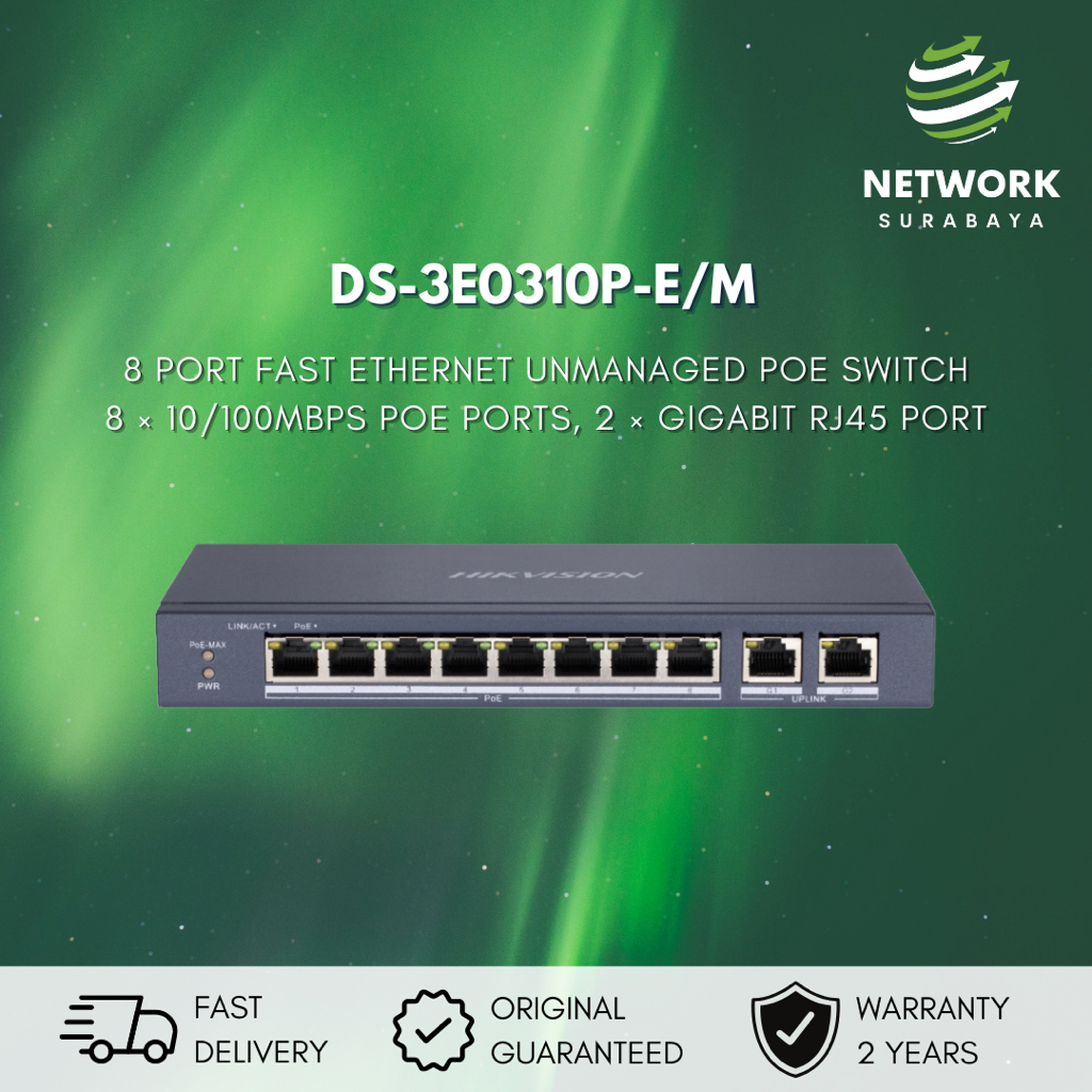 Jual HIKVISION POE SWITCH 8 PORT DS-3E0310P-E/M UNMANAGED POE SWITCH ...