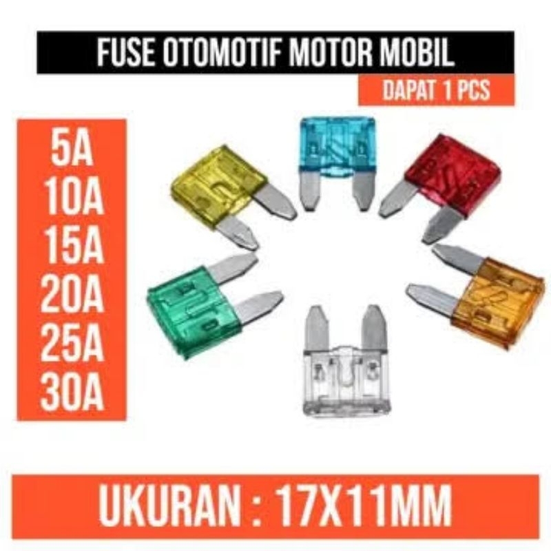 Jual Fuse Sekring Kecil Motor Mobil 12v 5A 10A 15A 20A 25A 30A | Shopee ...