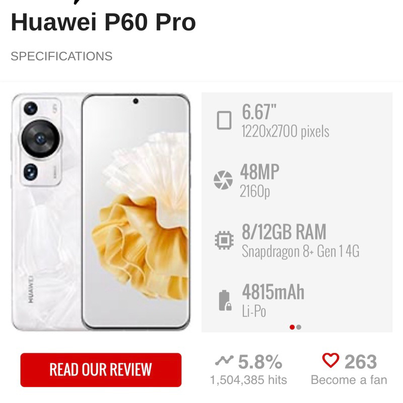 Jual Huawei P60 Pro 8/256GB Snapdragon8+ Gen1 New Inter | Shopee Indonesia
