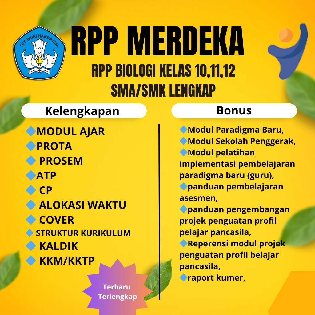 Jual RPP BIOLOGI KELAS 10,11,12 SMA/MA/SMK KURIKULUM MERDEKA LENGKAP ...