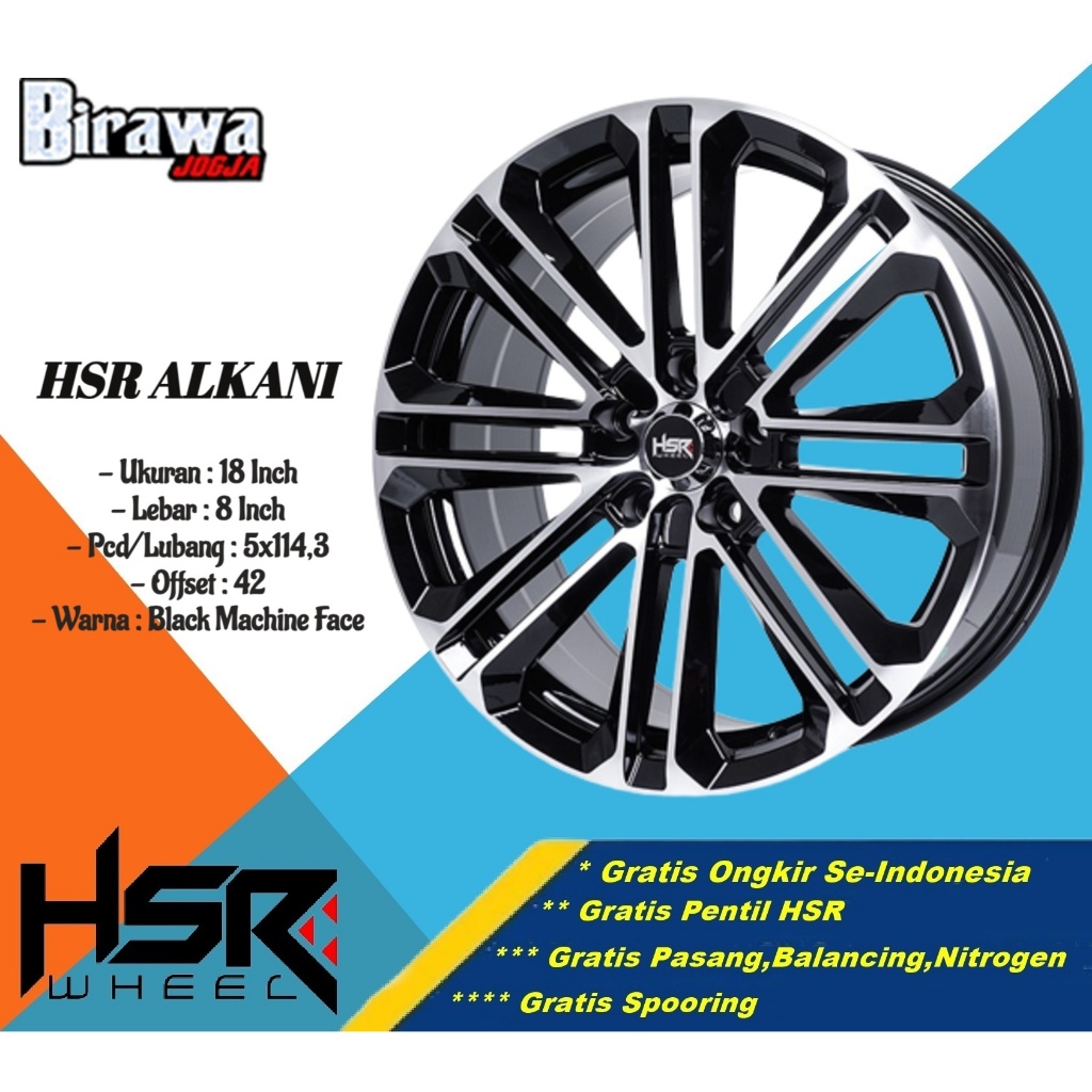 Jual Velg Racing Ring 18 HSR ALKANI R18 Pcd 5x114,3 Untuk Mobil Terios, Rush, Accord, Civic ...