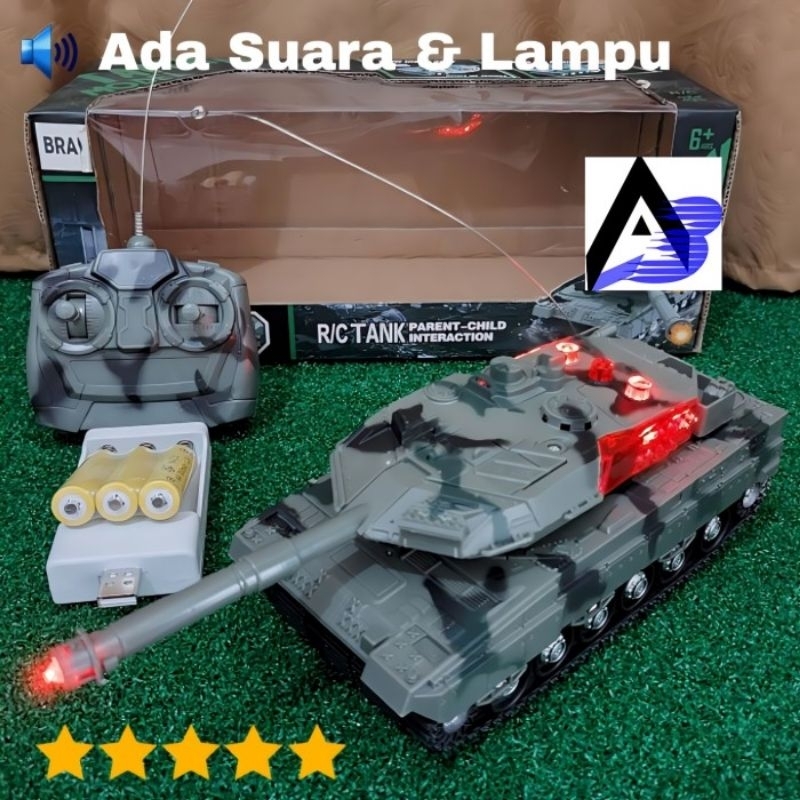 Jual RC War Tank Leopard Remote Control Tentara Militer Baterai Cas Lampu & Suara Tembak ...