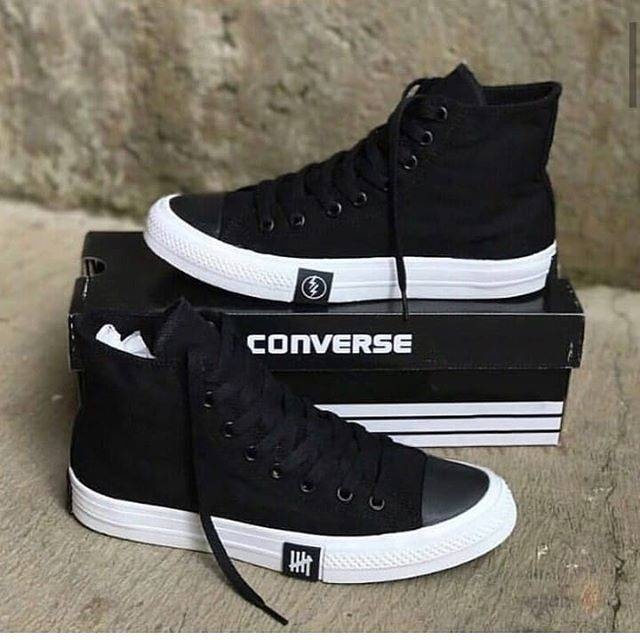 Jual Converse Allstar Premium Tinggi Sepatu Sekolah Hitam Sepatu Import ...