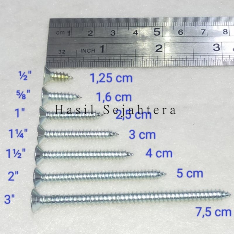 Jual Sekrup Skrup Tapping Screw JF kayu Kepala 8 mm , Harga 1 Bungkus ...