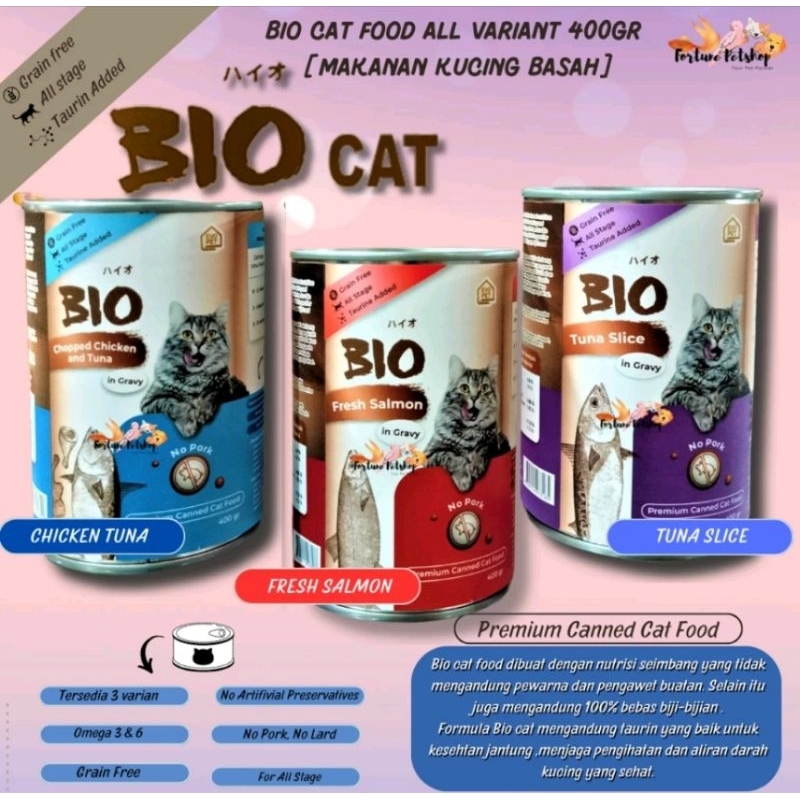 Jual Makanan Kucing Basah Bio Cat Kaleng 400Gram | Shopee Indonesia