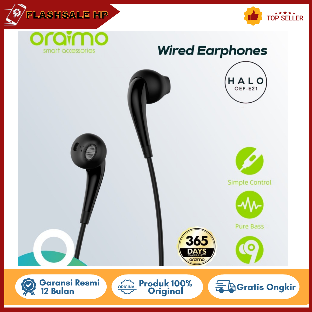 Jual Oraimo Halo 2 Earphone Legendary Sound Headset Handsfree OEP-E21P ...