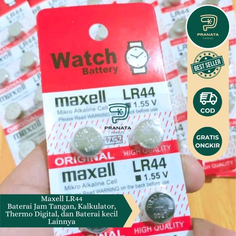 Jual Baterai Jam / Baterai Kalkulator Merk LR44 Maxell (1pcs) | Shopee Indonesia