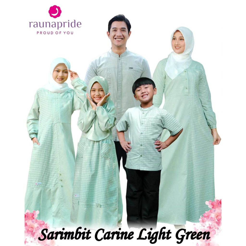 Jual Sarimbit Rauna New Series Carine Light Green Baju Muslim Couple ...