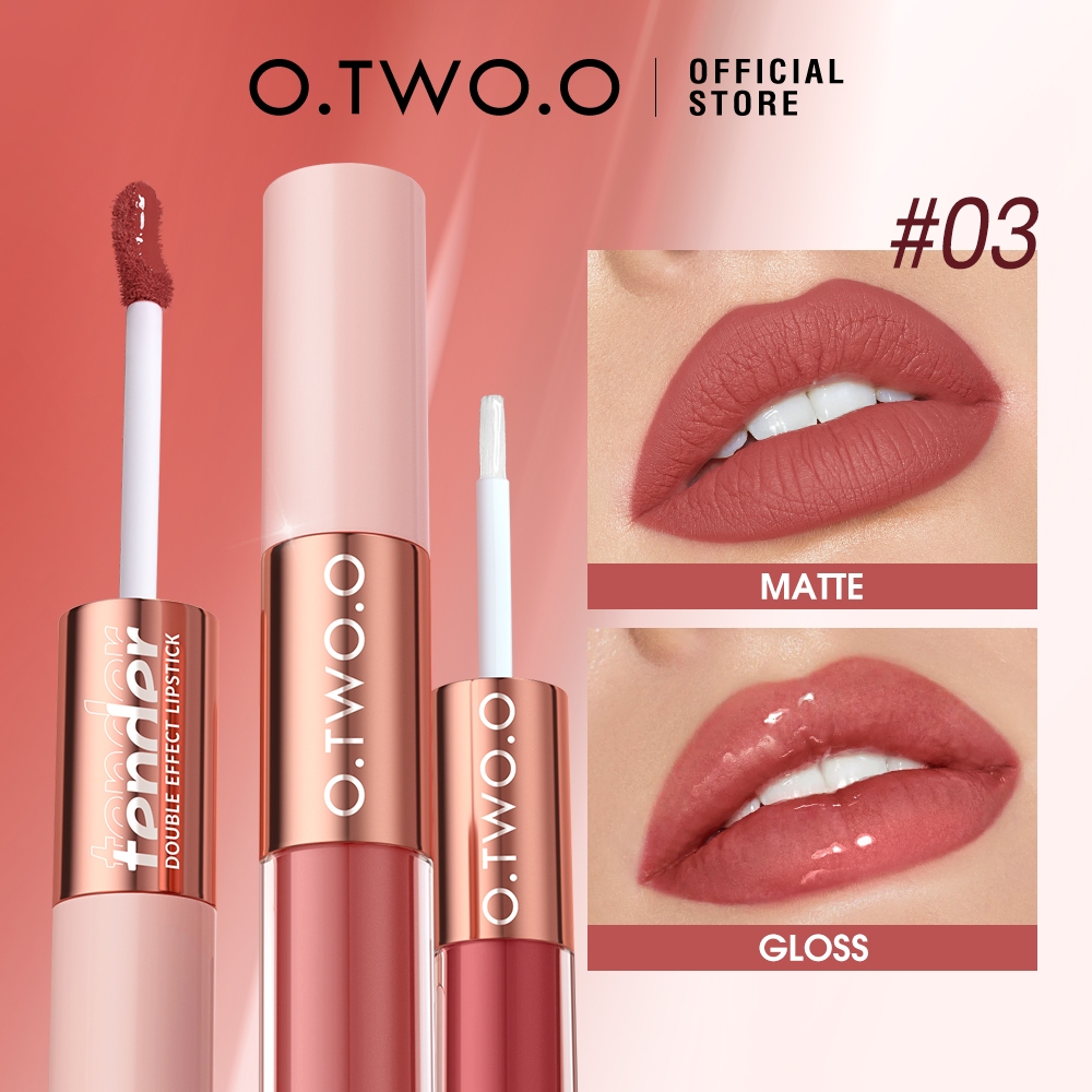 Jual O Two O 2 In 1 Lipgloss Matte And Gloss Long Lasting Kiss Proof Lip