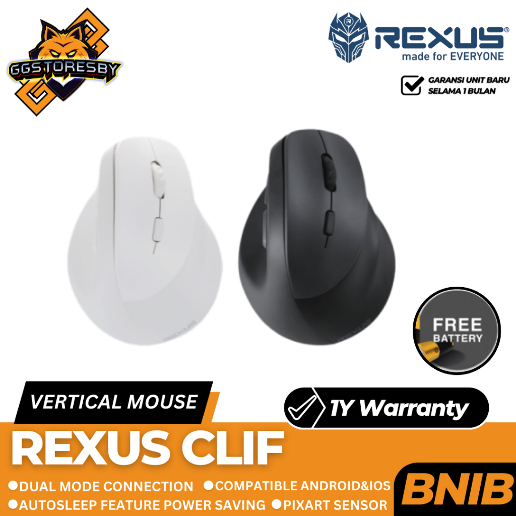 Jual Rexus Vertical Clif Qv-260 Wireless Mouse | Shopee Indonesia