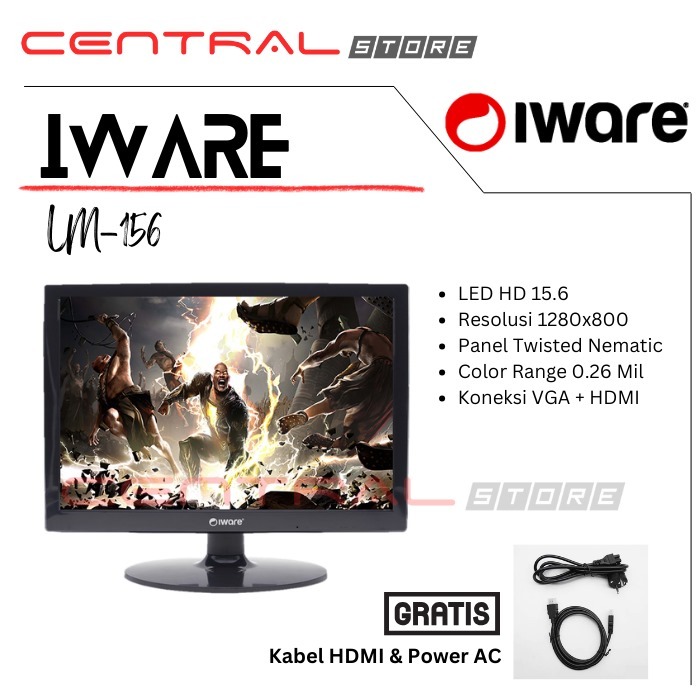 Jual MONITOR LED IWARE LM156HD 15.6 INCH LM-156 | Shopee Indonesia