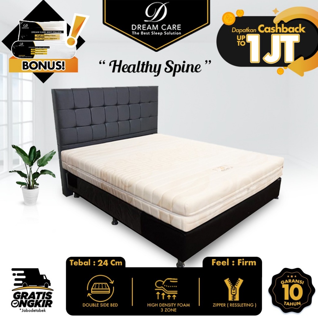Jual Dream Care Set Kasur Kesehatan Healthy Spine High Density Foam 3 Zone 2 Sisi Resleting ...