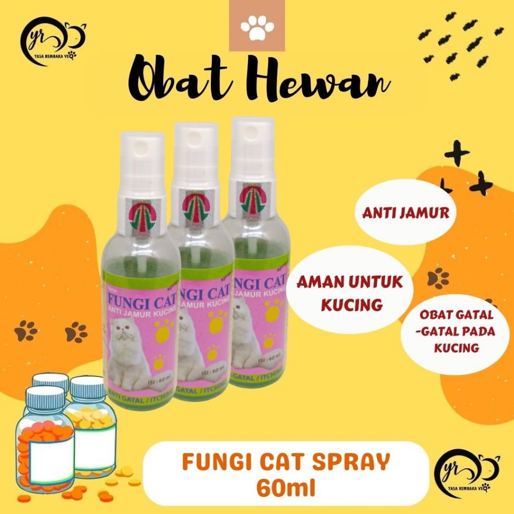 Jual FUNGI CAT (Spray) 60ml - Spray Obat Anti Jamur pada Kucing Anti ...
