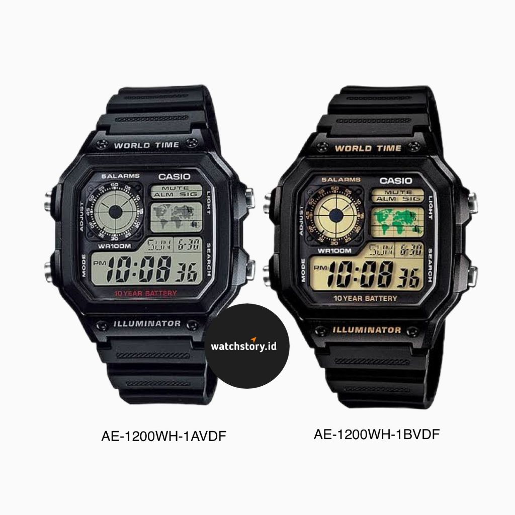 Jual Jam Tangan Digital Pria Casio General AE-1200WH-1AVDF / 1BVDF | Shopee Indonesia