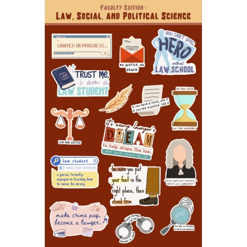 Jual [15 PCS] STIKER TEMA HUKUM / FAKULTAS HUKUM / FH / FACULTY OF LAW ...