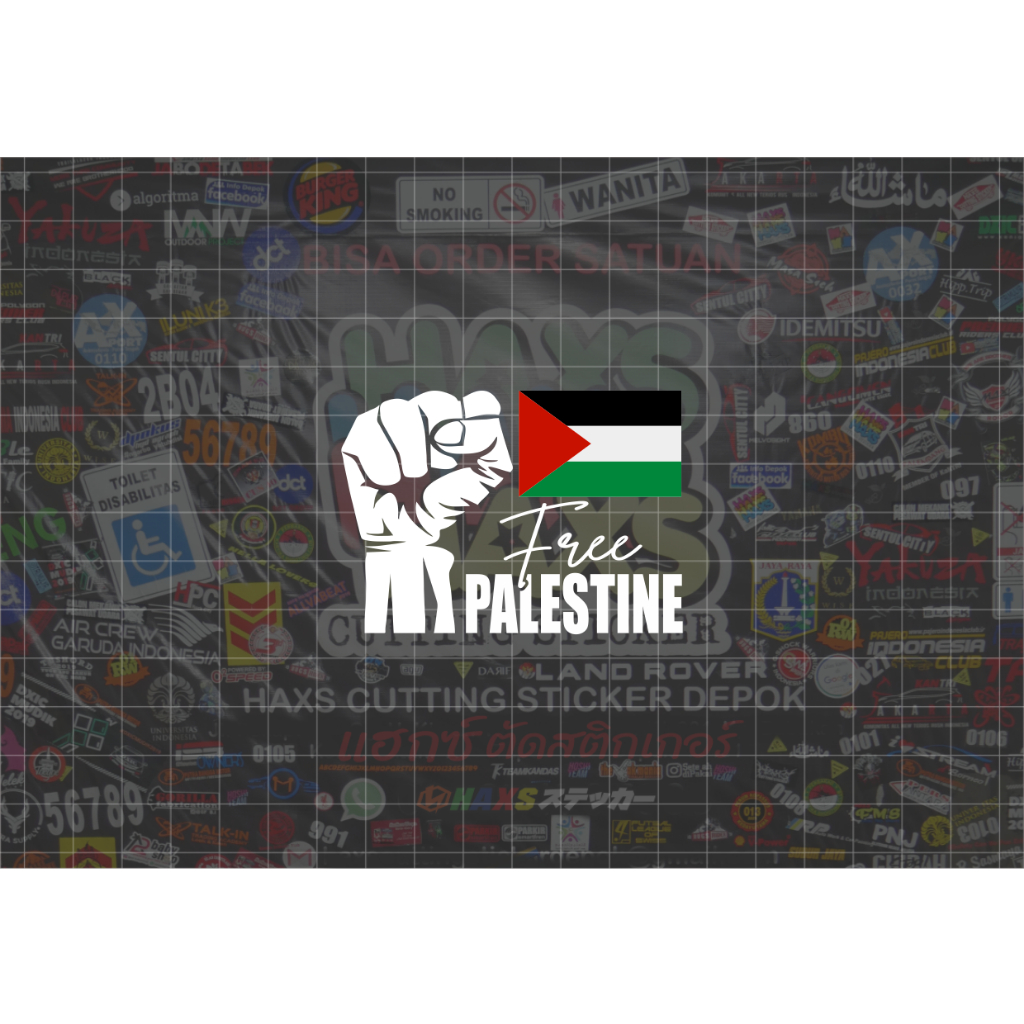 Jual Cutting Sticker Free Palestine Ukuran 7 cm untuk motor mobil ...