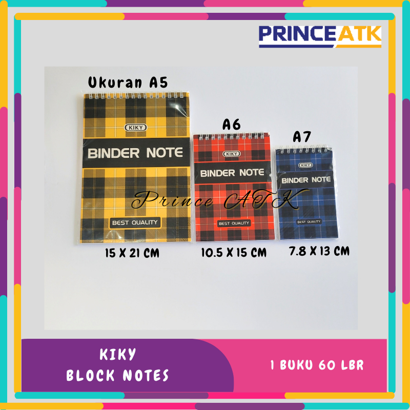 Jual KIKY BLOCK NOTE SPIRAL / BINDER NOTE / BUKU CATATAN SEMINAR UKURAN A5 A6 A7 | Shopee Indonesia