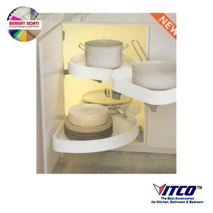 Jual Rak Sudut Dapur Putar Serbaguna VITCO SC 2450 Swivel Basket White ...