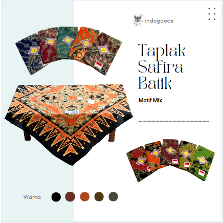 Jual Taplak Meja Tamu Batik Alas Meja Sekolah Kantor Motif Batik Safira ...