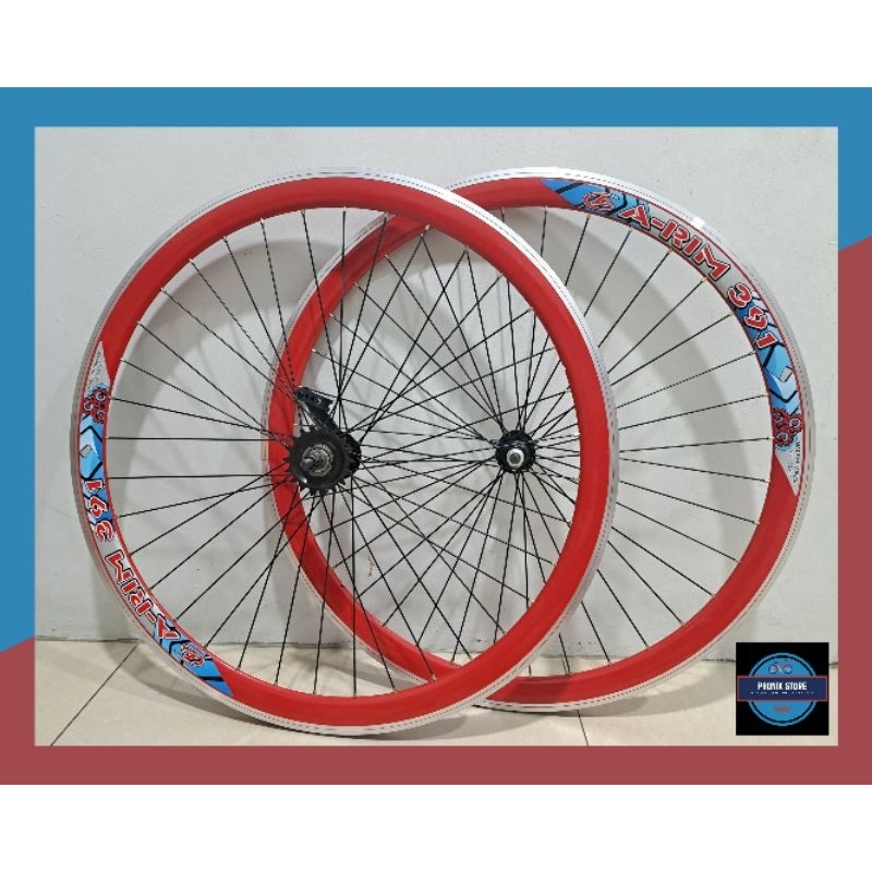 Jual Wheel Set Rim Velg Fiksi Fixie 700C ARIM 391 36 Hole Wheel Set ...