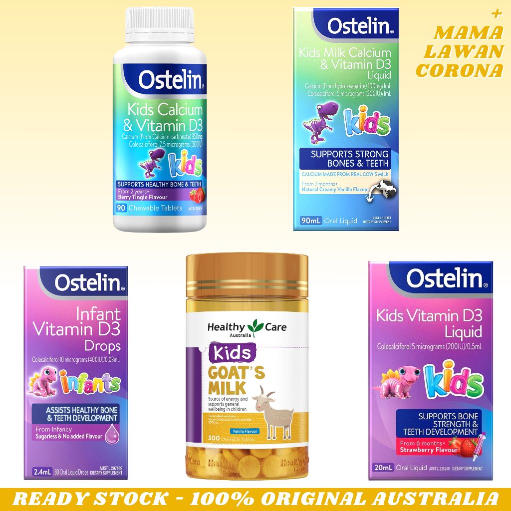 Jual Ostelin Kids Calcium Vitamin D3 90 Chewable Tablets Tablet caps ...